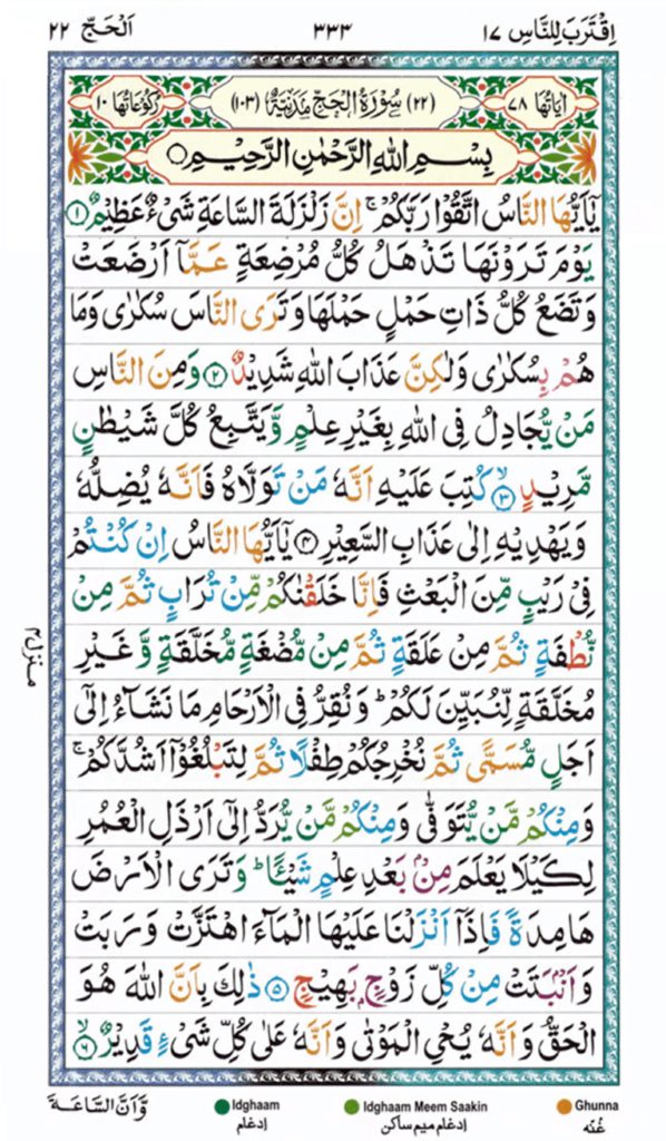 Surah Al Hajj Read and Listen - Meri Web