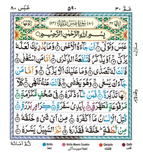 Surah Abasa - Read Online, Listen MP3 & Download PDF | MeriWeb